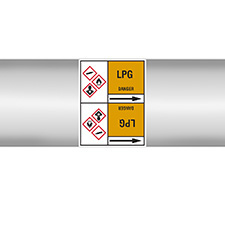 Roll form Pipe Markers with liner, with pictograms - Gas - Brady Part ...