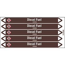 Diesel Fuel Pipe Markers on a Card | Brady | Brady.eu