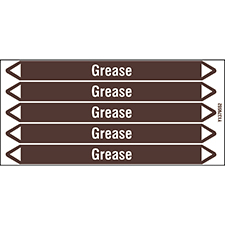 Grease Pipe Markers on a Card | Brady | Brady.eu