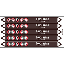 Hydrazine Pipe Markers on a Card | Brady | Brady.eu