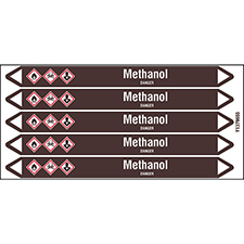 Methanol Pipe Markers on a Card | Brady | BradyID.com