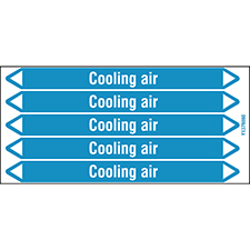 Cooling Air Pipe Markers on a Card | Brady | Brady.eu