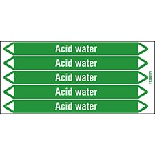 Acid Water Pipe Markers on a Card | Brady | Brady.eu