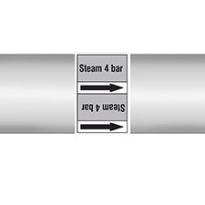 Steam 4 bar Pipe Markers with liner on a Roll | Brady | BradyID.com