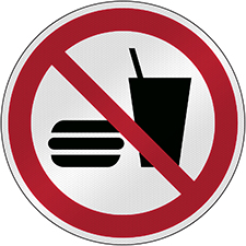 ISO Safety Sign - No eating or drinking - Brady Part: 303479 | Brady ...