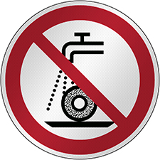 ISO Safety Sign - Do not use for wet grinding - Brady Part: 303534 ...