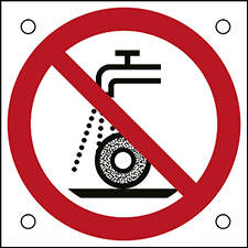 Brady Part: 302717 | ISO Safety Sign - Do not use for wet grinding ...