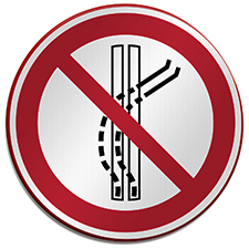 Brady Part: 305224 | ISO Safety Sign - Do not leave the tow-track | www ...