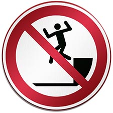 ISO Safety Sign - No jumping down - Brady Part: 310140 | Brady | Brady.eu