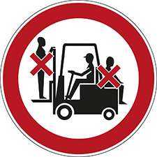 Verbotsschilder - Mitfahren auf Gabelstapler verboten - Brady Part ...
