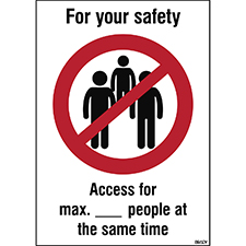 Safety Sign - For your safety: Keep your distance in the queue - Brady ...