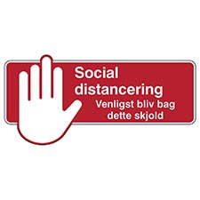 Safety Sign - Social Distancing: Please remain behind this screen ...
