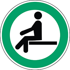 Brady Part: 307525 | Safety Sign - Sit here | Brady.co.uk