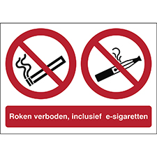 Verbodspictogram – Roken verboden, inclusief e-sigaretten - Roken ...