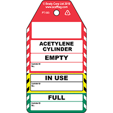 3-delige Acetylene Cylinder-tag - Brady Part: PROC-GB-PT 003-50 | Brady ...