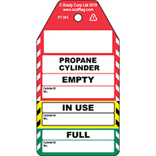 Propane Cylinder - 3 part tag - Brady Part: PROC-GB-PT 005-50 | Brady ...