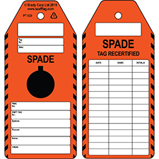 Spade Certified tag - Brady Part: PROC-GB-PT 020-50 | Brady | Brady.eu