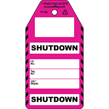 Shutdown tag - Brady Part: PROC-GB-PT 040-50 | Brady | Brady.eu