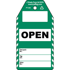 OPEN (valve) information tag - Brady Part: PROC-GB-PT 048-50 | Brady ...