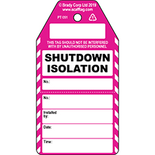 Shutdown Isolation - 2 part tag - Brady Part: PROC-GB-PT 051-50 | Brady ...