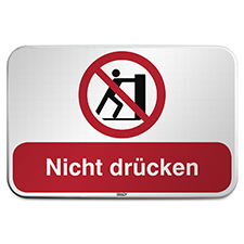 ISO-Sicherheitsschild - Nicht drücken - Brady Part: 305050 | Brady ...