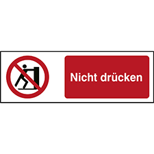 ISO-Sicherheitsschild - Nicht drücken - Brady Part: 234102 | Brady ...