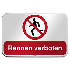 ISO-Sicherheitsschild - Rennen verboten - Brady Part: 305321 | Brady ...