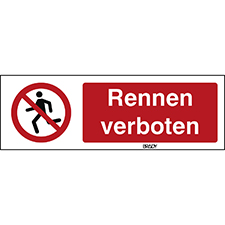 ISO-Sicherheitsschild - Rennen verboten - Brady Part: 239031 | Brady ...