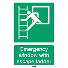 ISO Safety Sign - Emergency window with escape ladder - Brady Part ...
