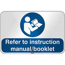 ISO Safety Sign - Refer to instruction manual, booklet - Brady Part ...