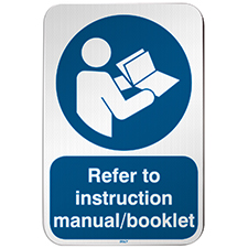 ISO Safety Sign - Refer to instruction manual, booklet - Brady Part ...