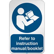 ISO Safety Sign - Refer to instruction manual, booklet - Brady Part ...