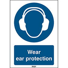 Brady Part: 309521 | ISO Safety Sign - Wear ear protection | Brady.co.uk