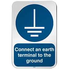 ISO Safety Sign - Connect an earth terminal to the ground- Reflective ...