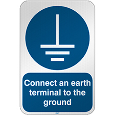 Brady Part: 303069 | ISO Safety Sign - Connect an earth terminal to the ...