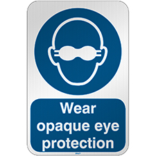 ISO Safety Sign - Wear opaque eye protection - Brady Part: 303079 ...