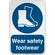 Reflective ISO Safety Sign - Wear safety footwear | Brady | Brady.eu