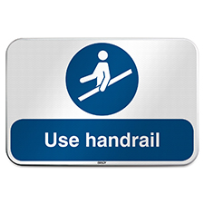 ISO Safety Sign - Use handrail - Brady Part: 305591 | Brady | Brady.eu