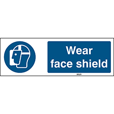 ISO Safety Sign - Wear face shield - Brady Part: 819835 | Brady | Brady.eu