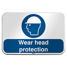 ISO Safety Sign - Wear head protection - Brady Part: 305609 | Brady ...