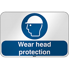 ISO Safety Sign - Wear head protection - Brady Part: 303886 | Brady ...