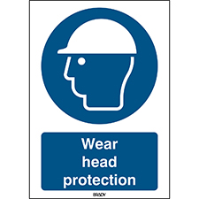 ISO Safety Sign - Wear head protection - Brady Part: 309541 | Brady ...