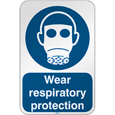 ISO Safety Sign - Wear respiratory protection - Brady Part: 303129 ...