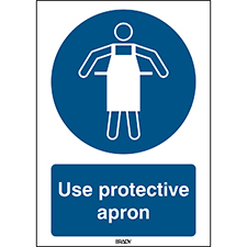 Brady Part: 199747 | ISO Safety Sign - Use protective apron | Brady.co.uk