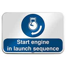 ISO Safety Sign - Start engine in launch sequence - Brady Part: 305825 ...