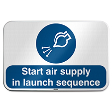 ISO Safety Sign - Start air supply in launch sequence - Brady Part ...