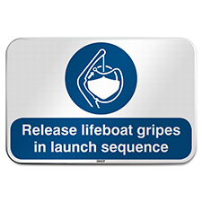 ISO Safety Sign - Release lifeboat gripes in launch sequence - Brady ...