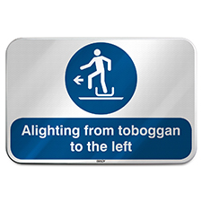 Brady Part: 305933 | ISO Safety Sign - Alighting from toboggan to the ...