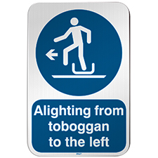 Brady Part: 305929 | ISO Safety Sign - Alighting from toboggan to the ...
