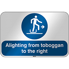 Brady Part: 304034 | ISO Safety Sign - Alighting from toboggan to the ...